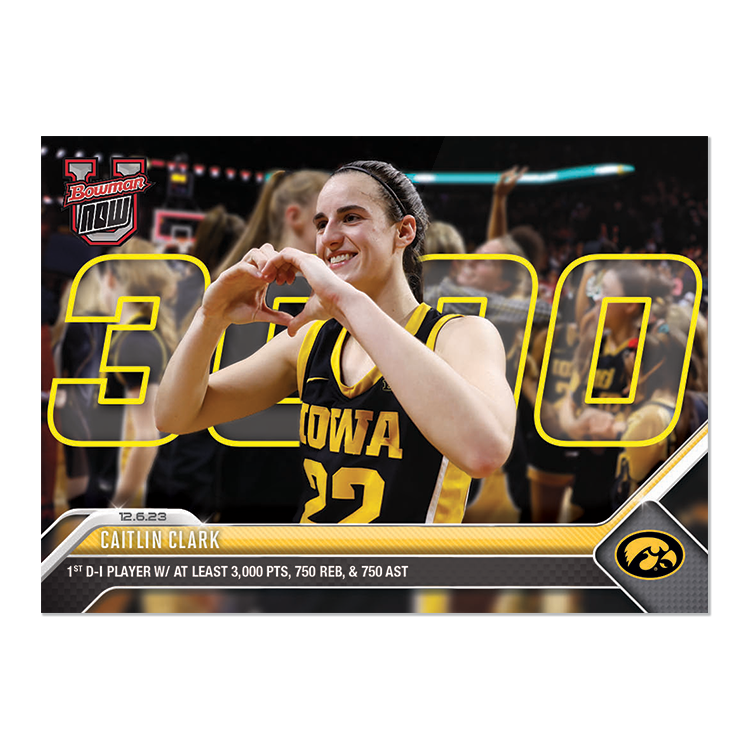 Caitlin Clark - 2023-24 Bowman U Now® Basketball Card: 15 - PR: 63 ...